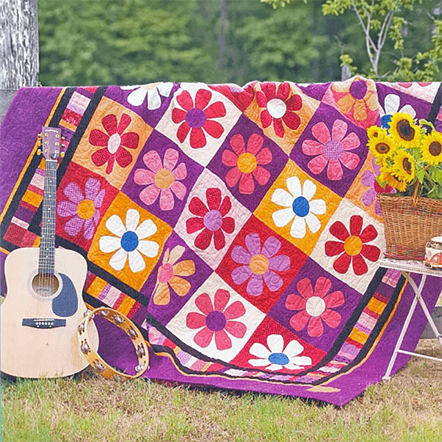 Vintage Daisies Quilt Sewing Templates - With Instructions