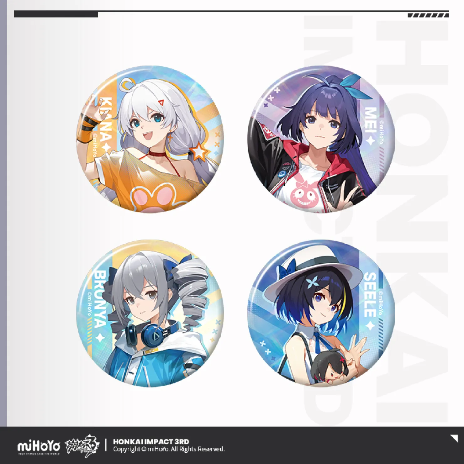Honkai 3d Summer Carnival Series Badges [Original Honkai Official ...