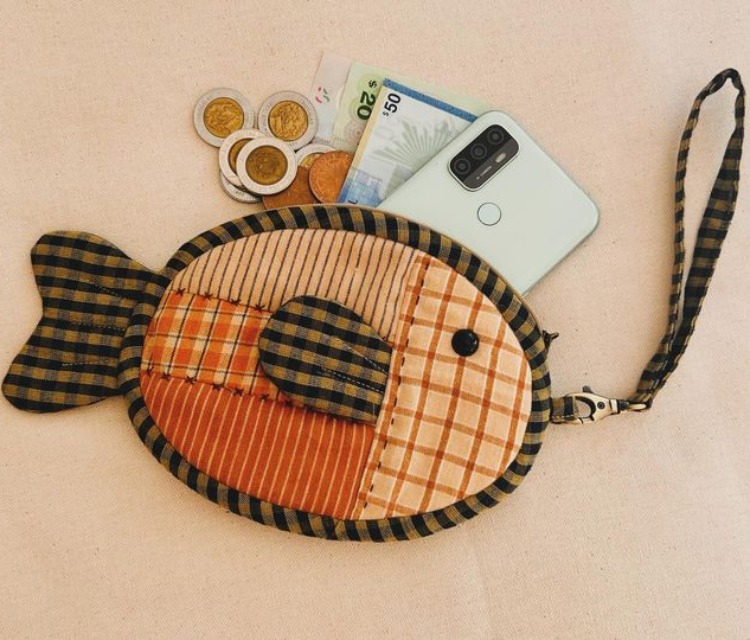 Patchwork Fish Bag Sewing Template With Tutorial