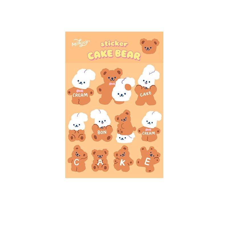 W&G Milkjoy Cake Bear Removable Stickers Korea Diy Seamless Mobile ...