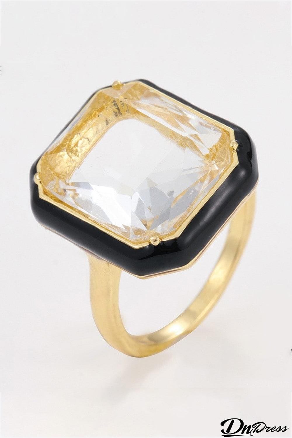 Glass Stone Contrast Ring | DnDress.com