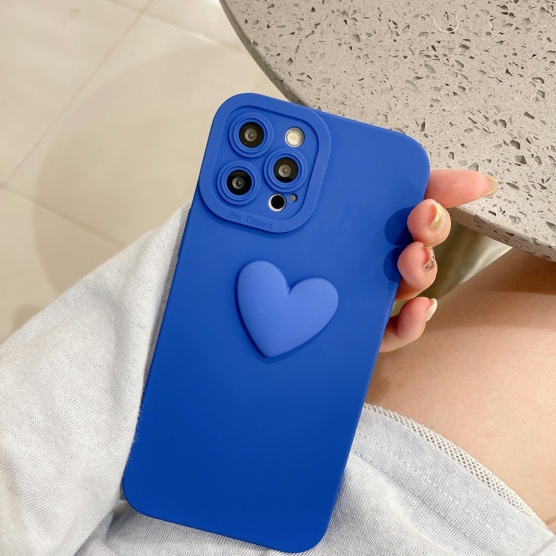 3D Klein Blue Heart Shape Phone Case