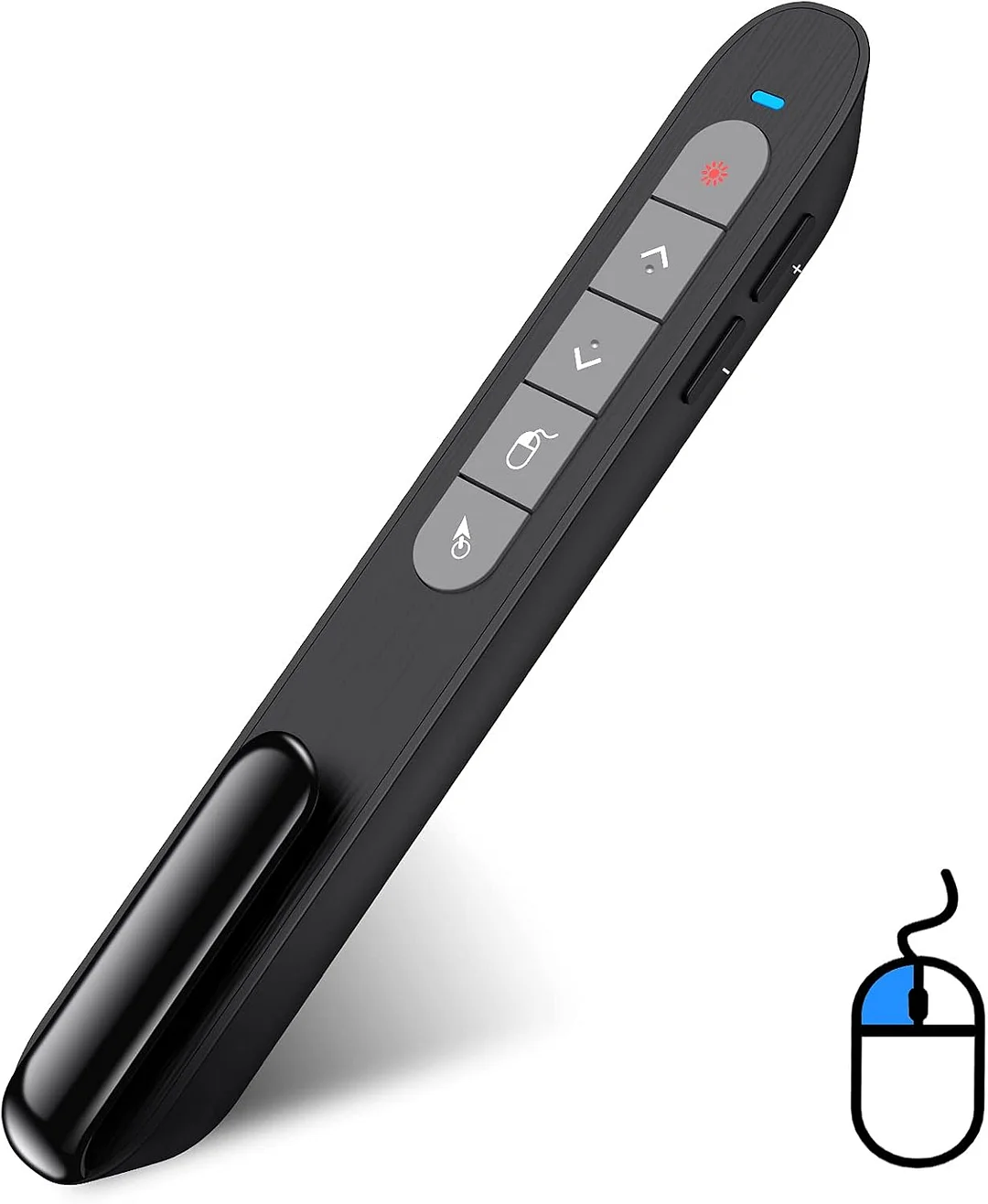 Wireless Presenter, Hyperlink Volume Control Presentation Clicker RF 2.4GHz USB PowerPoint ...