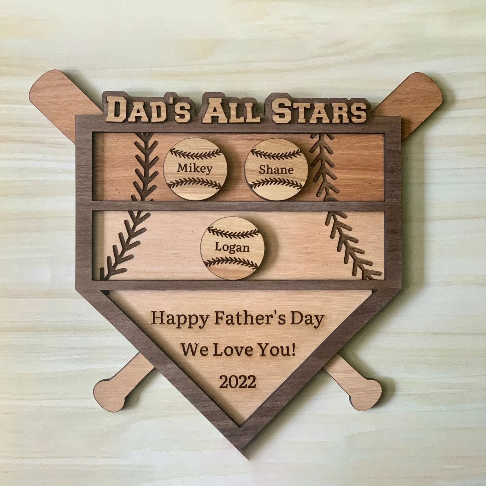Personalized Baseball All-Stars Home Plate Display