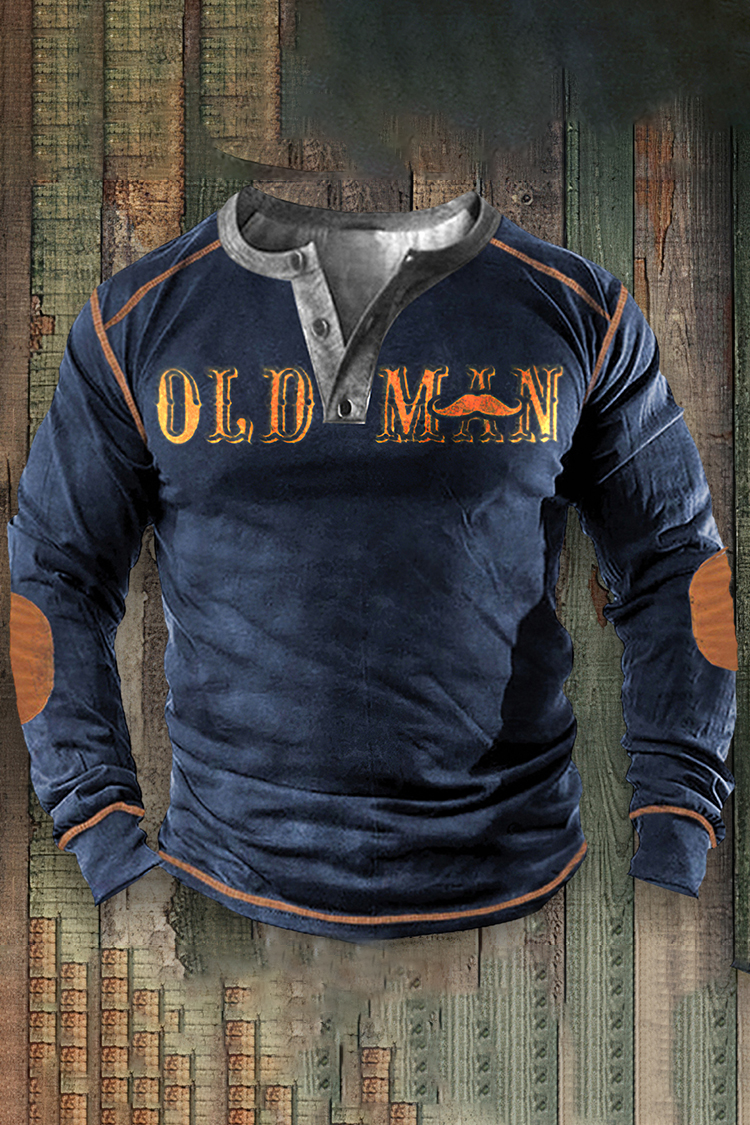 Men'S Button Interest Old Men T-Shirt