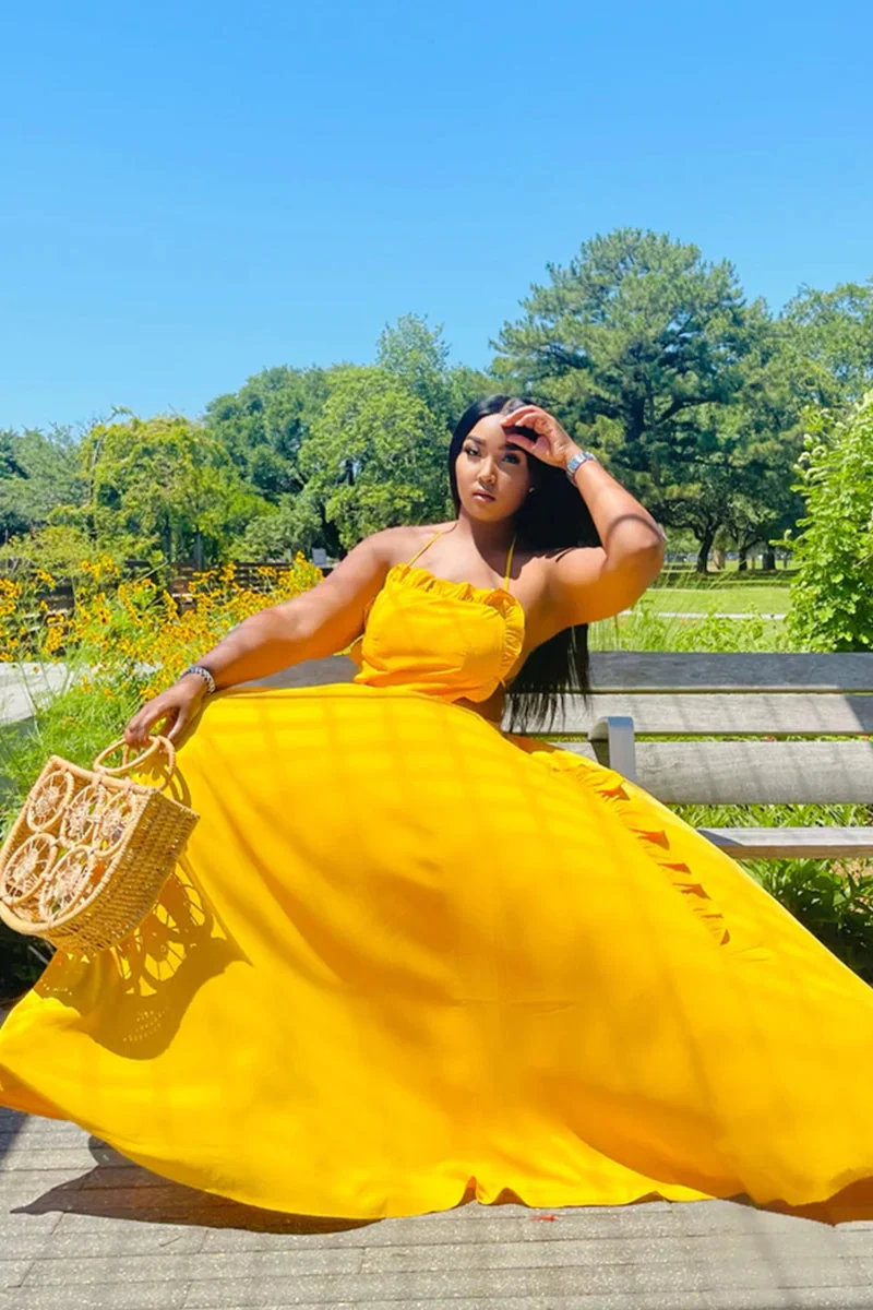 Sexy Vacation Backless Stringy Selvedge Sling Dress Dresses