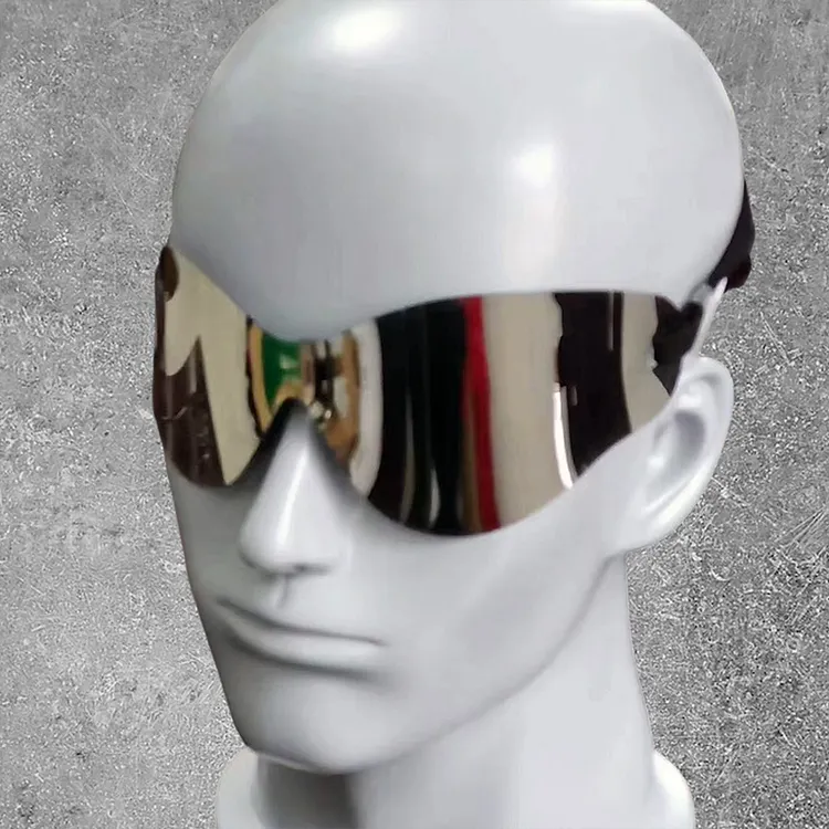 Cyber Y2K Kardashan Futuristic Sunglasses Women One Piece Rimless Punk ...