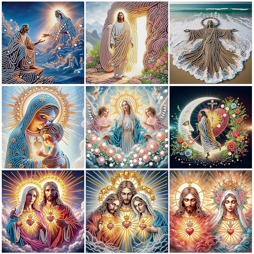 Holy Mother Jesus - Special Shaped Drill Diamond Painting - 30*30CM(Canvas)