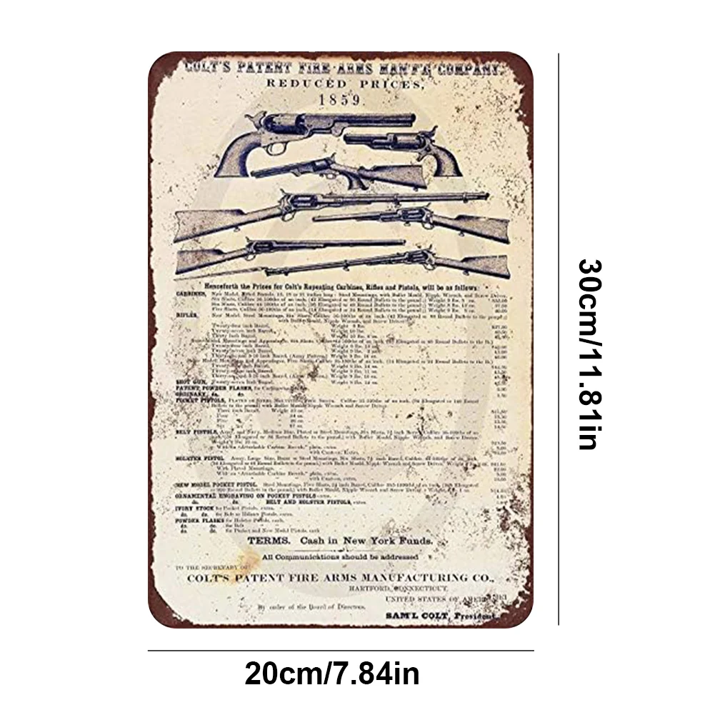 20*30cm/30*40cm-1859 Colt Firearms-Metal Tin Signs