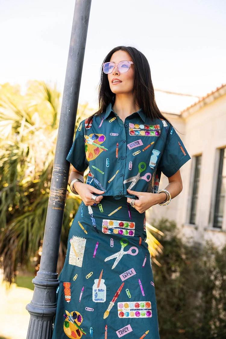 Dark Blue School Supplies Set