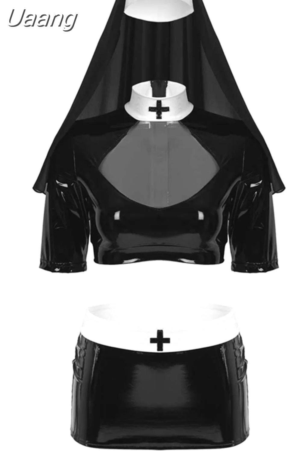 Uaang Women's Fancy Naughty Nun Cosplay Costume Halloween Roleplay ...
