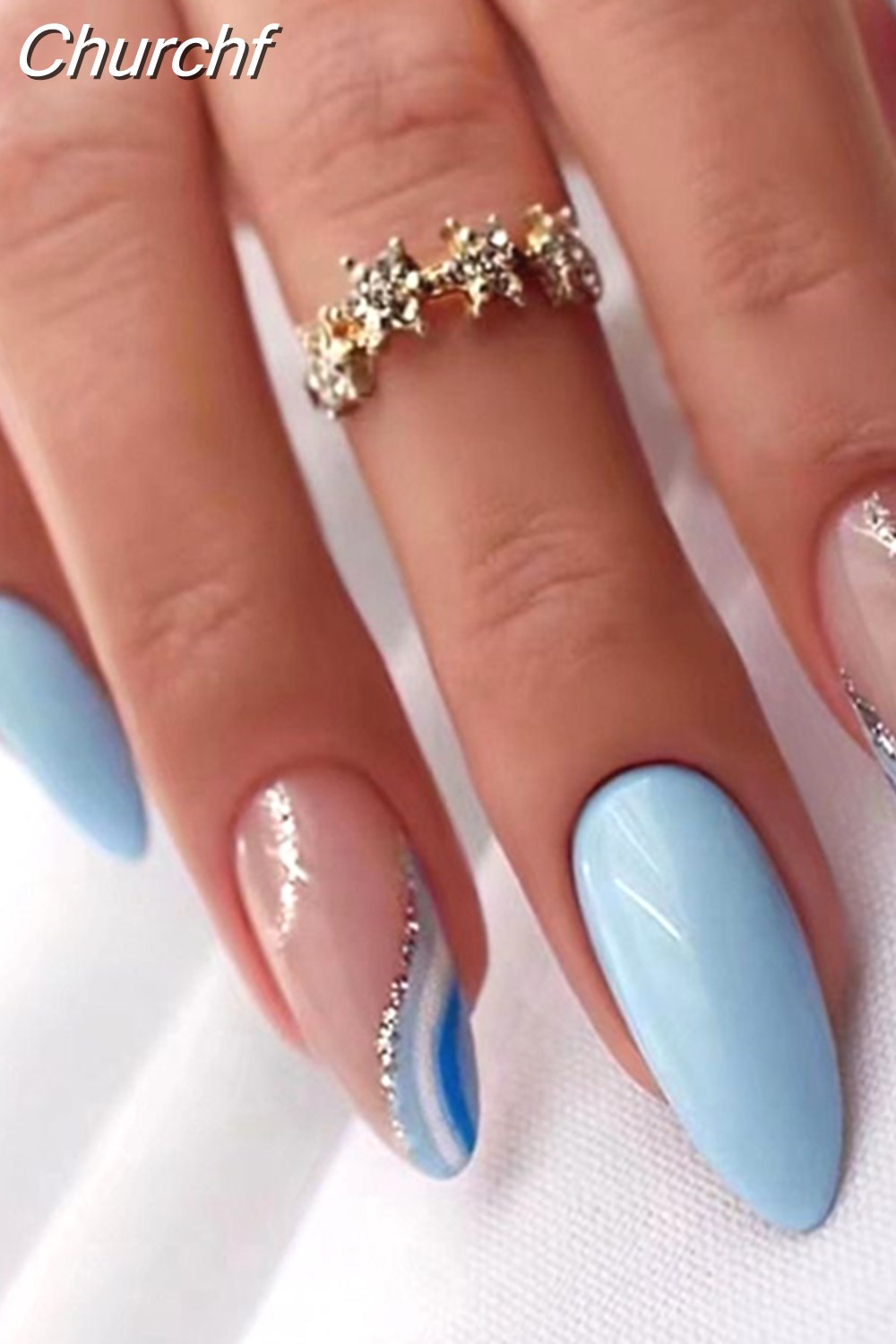 Churchf Detachable Almond False Nails Short Wearable French Stiletto ...