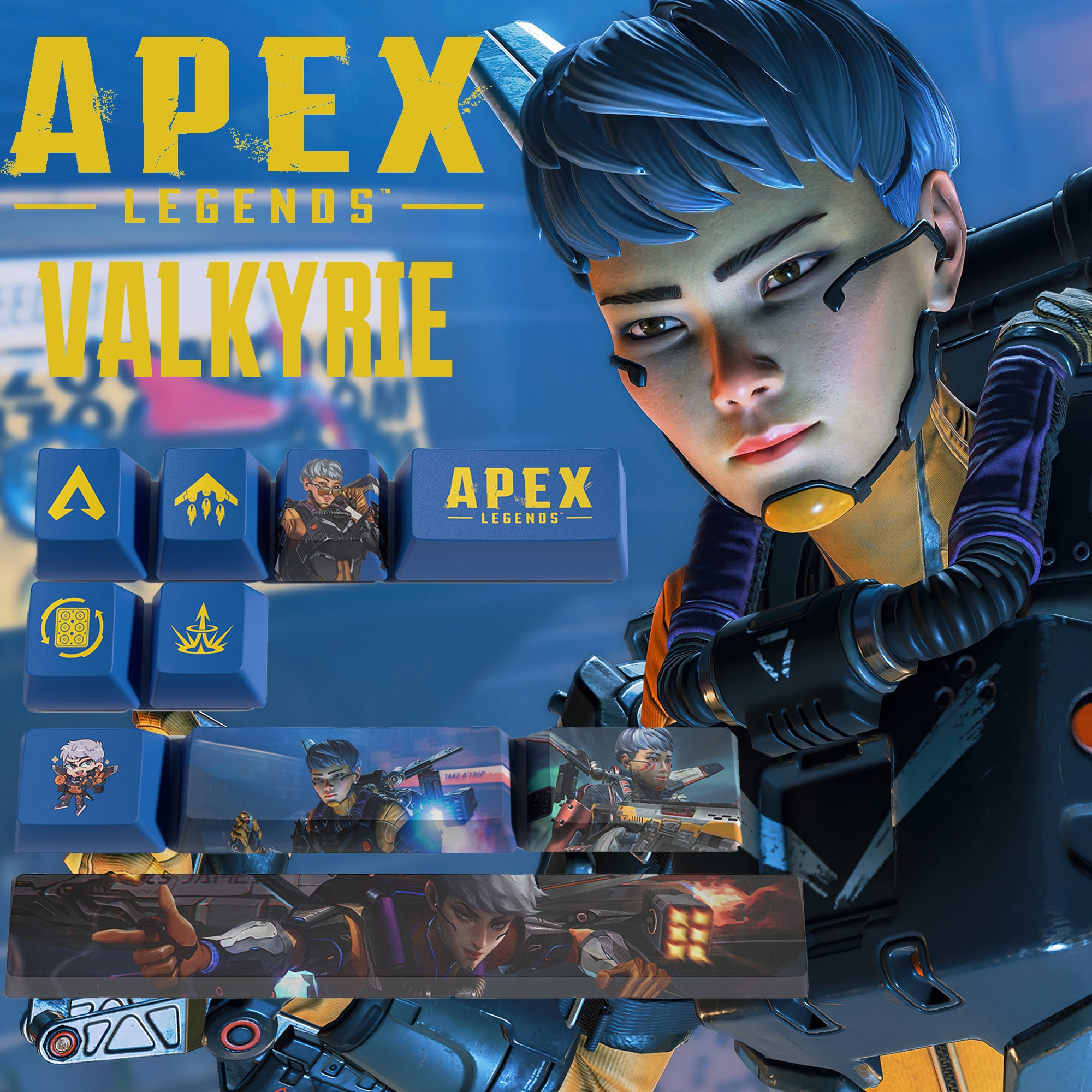 Apex Legends keycaps VALKYRIE OEM Profile 10keys PBT dye sub keycaps