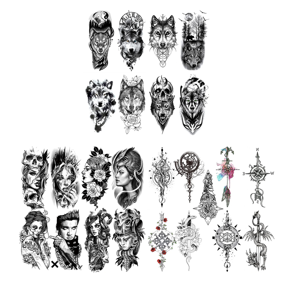 Disposable Fake Tattoos Realistic Waterproof Shoulder Tattoos (114*210mm)