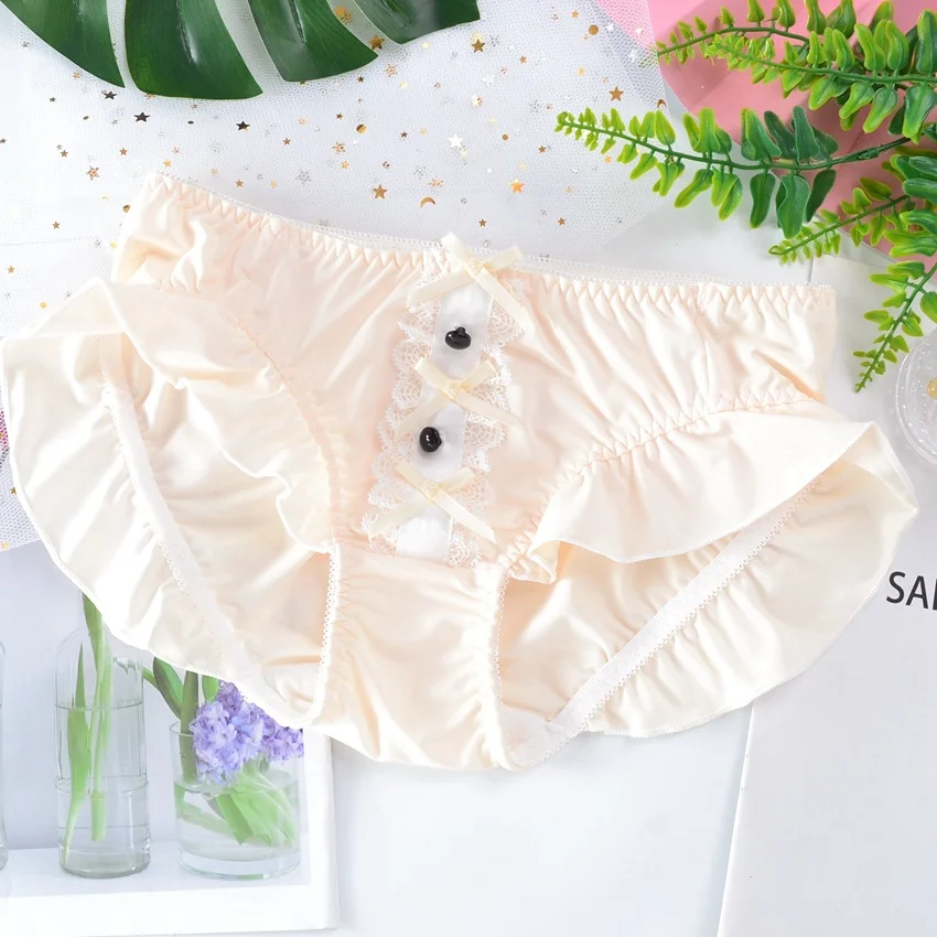 Candy lace mid-rise ruffle briefs