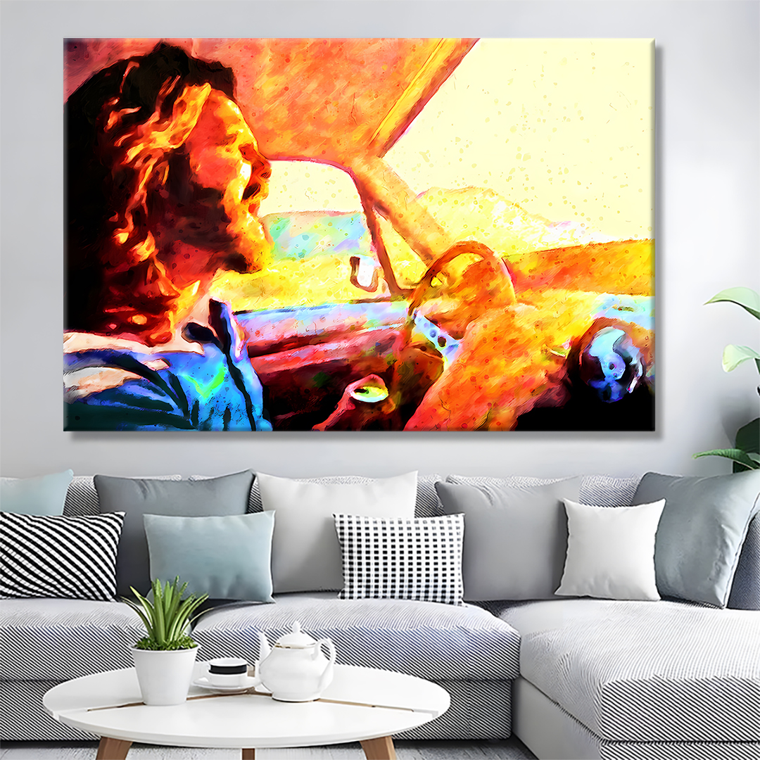 Jim Morrison Driving A Stang Canvas Wall Art