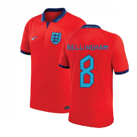 England Jude Bellingham 8 Away Shirt Kit World Cup 2022