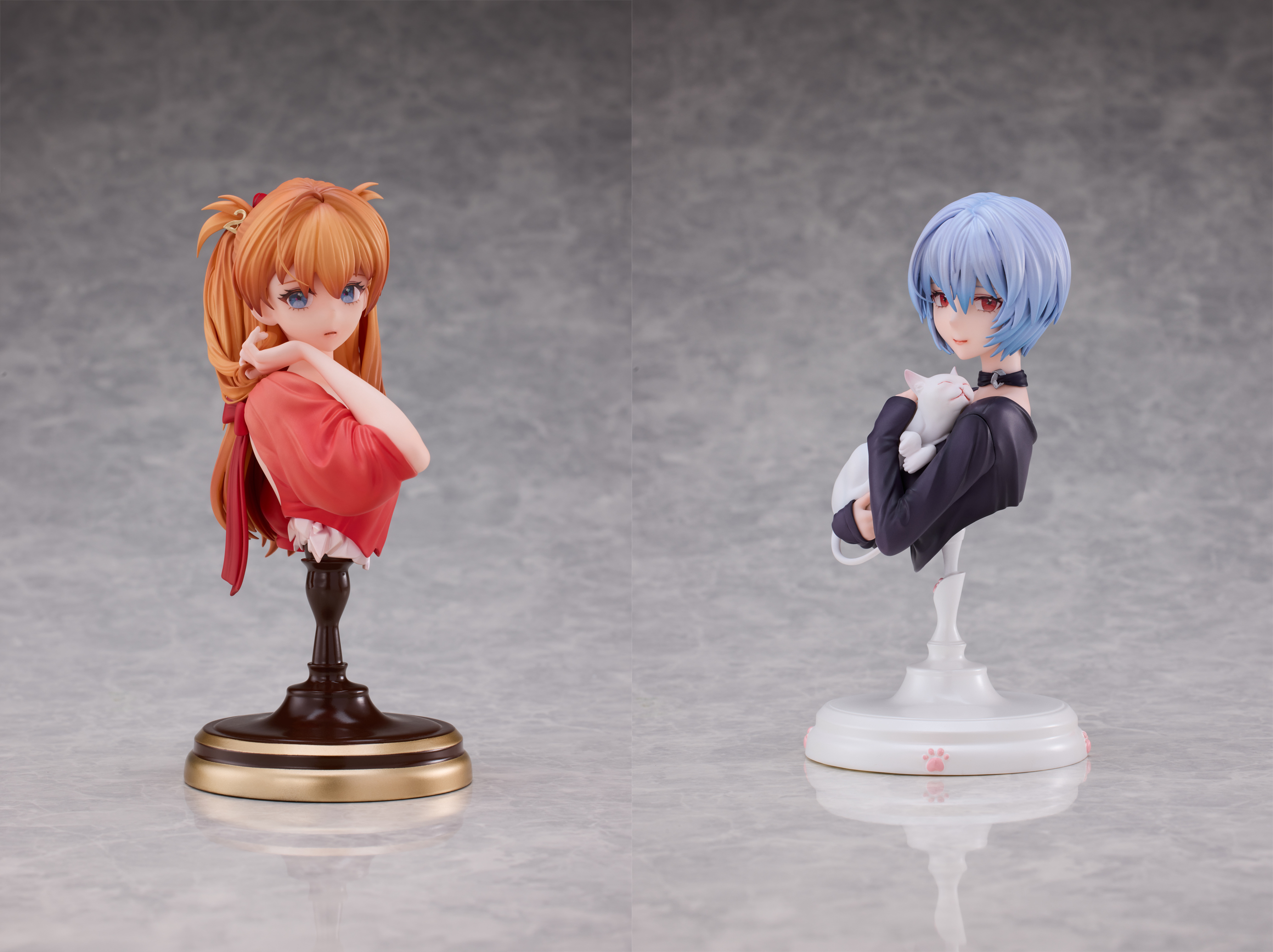 1/4 & 1/1 Scale Asuka Langley Soryu & Rei Ayanami Bust Statue - (EVA ...