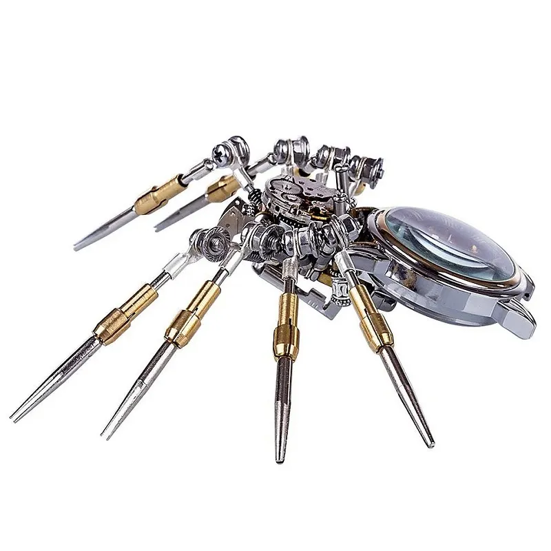 Steampunk DIY Assemble 3D Metal Mechanical Spider Model with Clock ...