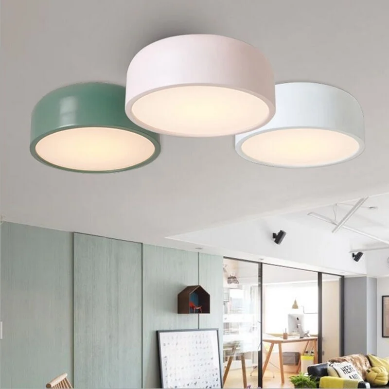 LED E27 Round Modern Ceiling Lamp Fixture Nordic Home Office Living ...