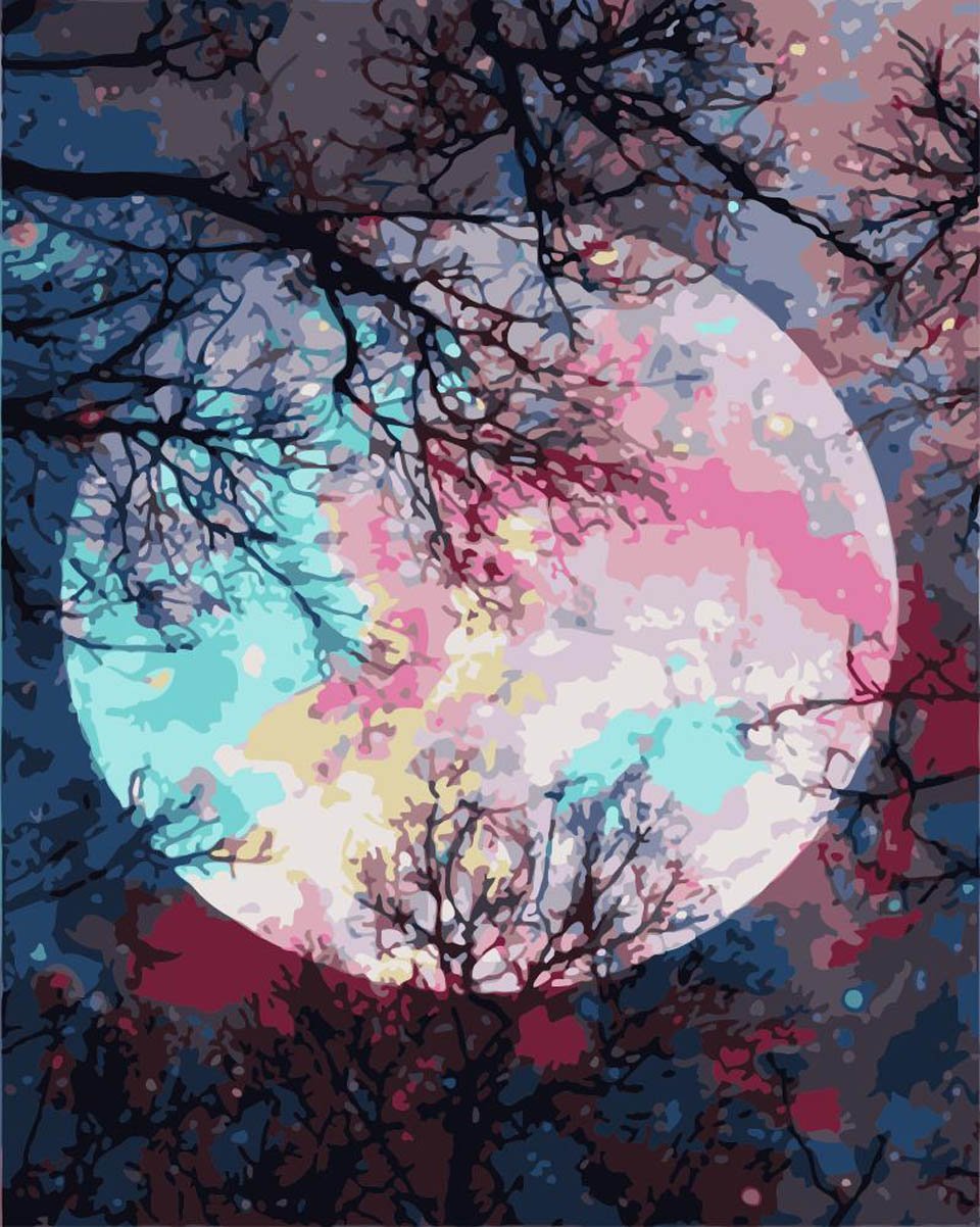 DIY Painting By Numbers | Big moon