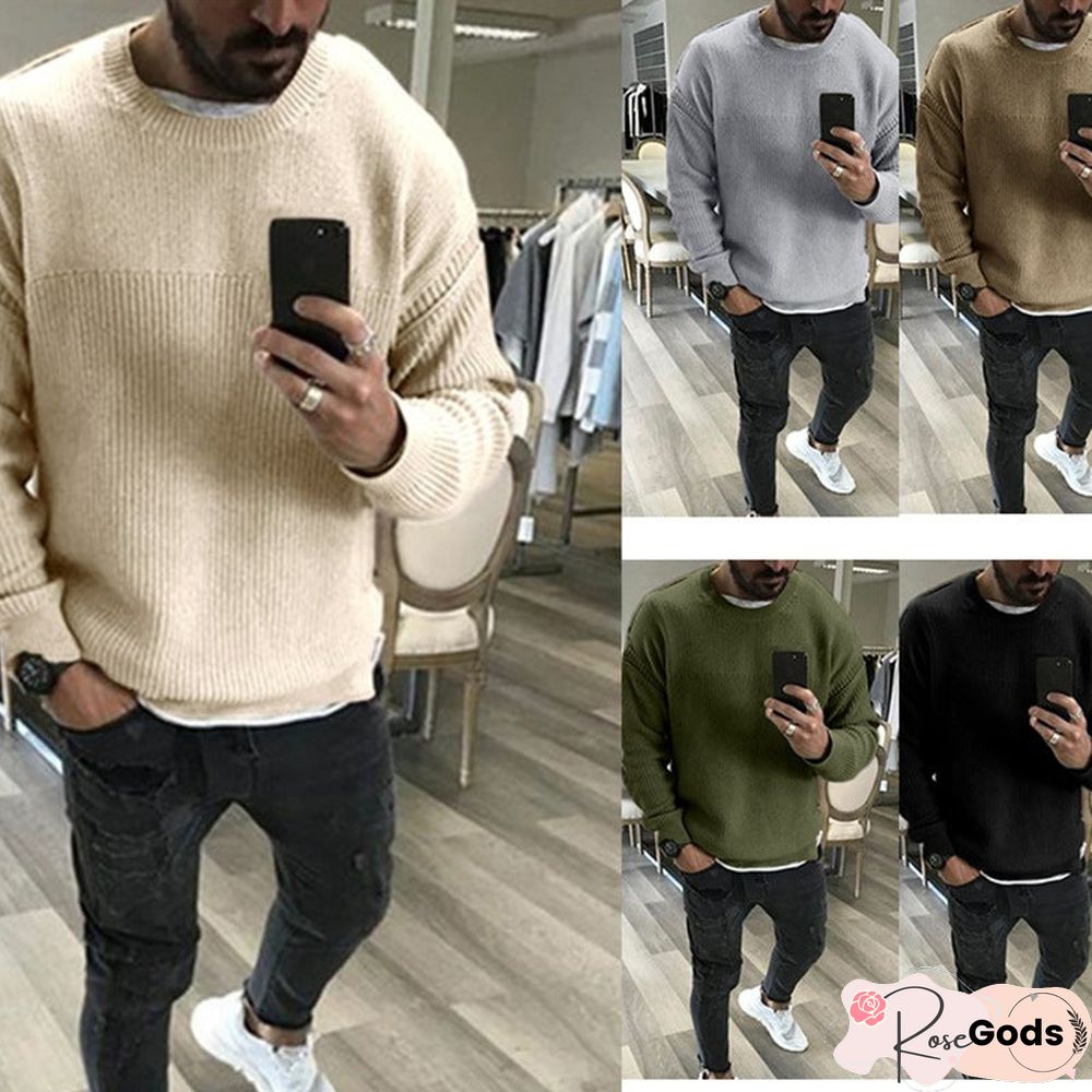 Men's Solid Large Sweater