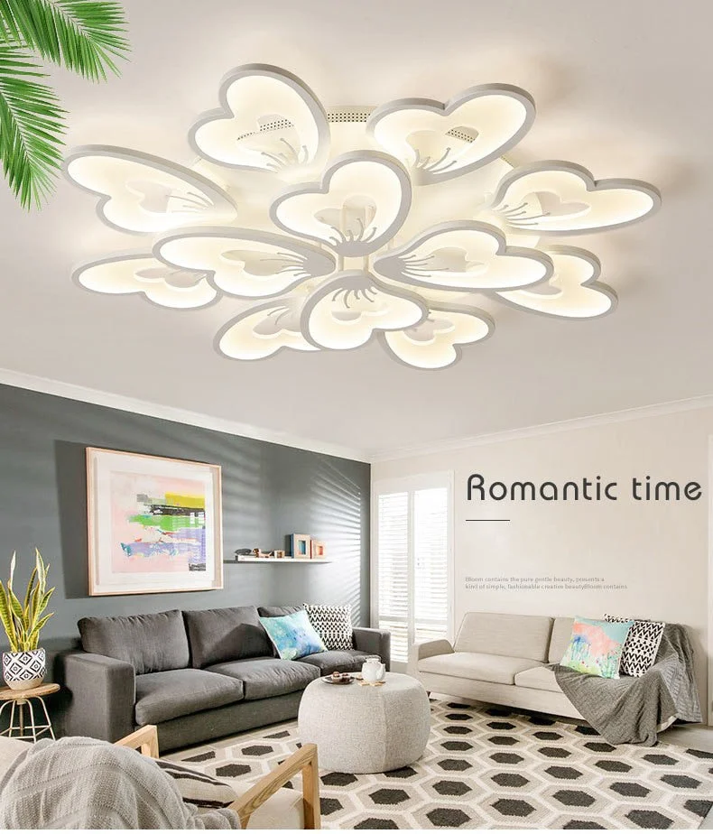 New Modern LED Ceiling Lights Flower Shape With Remote Control/ APP For ...