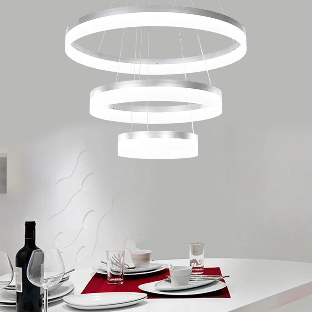 Nordic Ring Pendant Lamp Restaurant Bar Lighting LED Circle Hanging ...