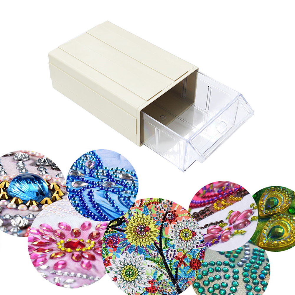 Drawer Type Diamond Painting Tool Storage Box Set Drill Square Round Bottle