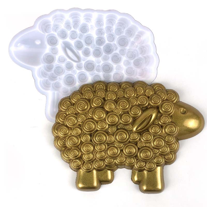 CrazyMold's Sheep Relief Resin Mold: Bring Charm to Your Décor!