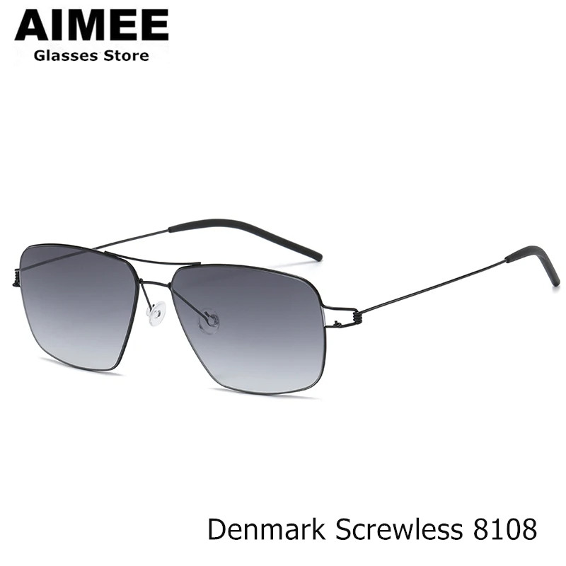 Denmark Brand Men Square Titanium Screwless Sunglasses Women Ultralight ...