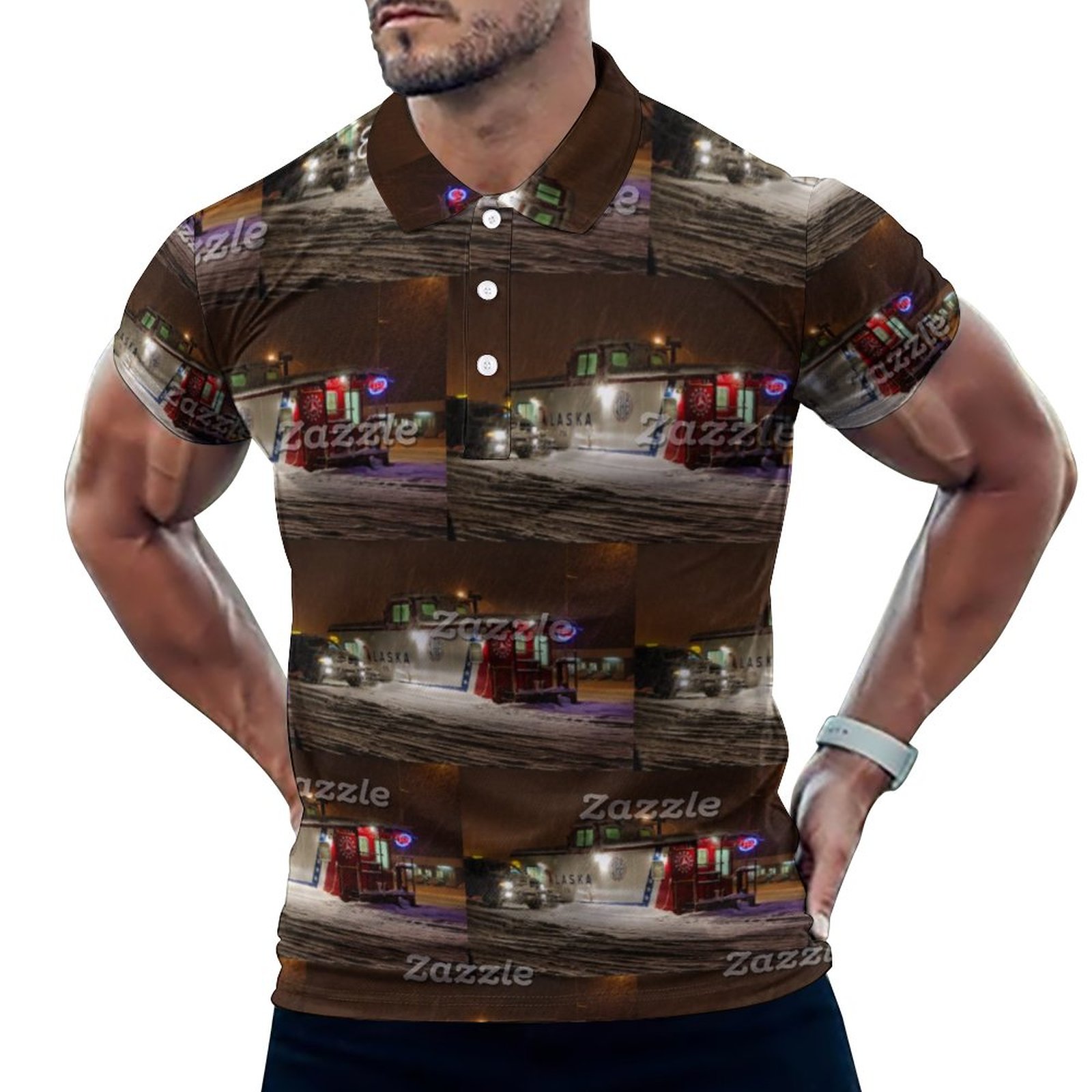 Alaska Iron Horse Coffee Drive Thru, Men's Short Sleeve Polo Shirts ...
