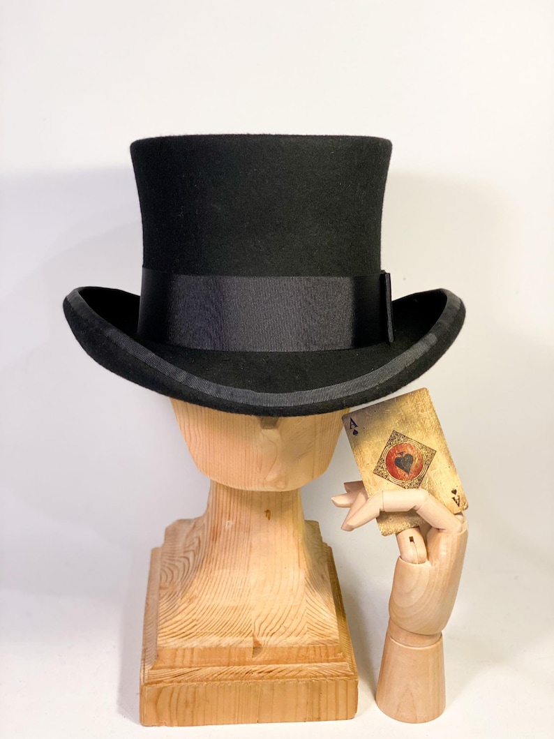Classic top hat, wool felt hat, women men hat, unisex hat, victorian ...