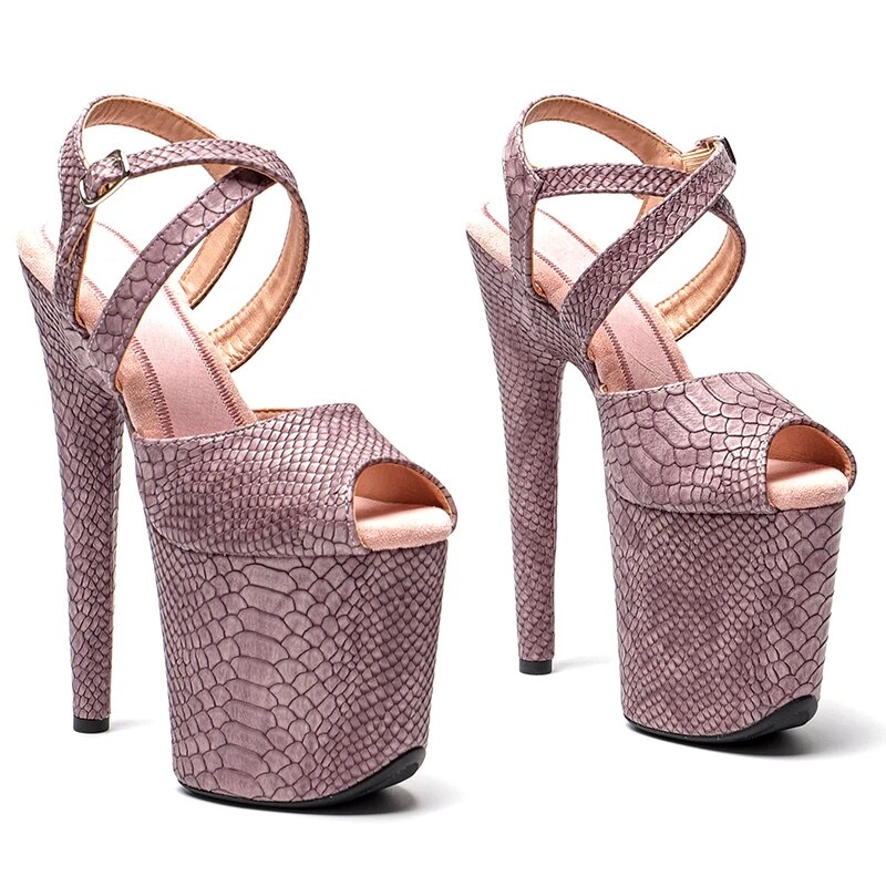 TAAFO 8Inch/20cm Snake Platform Party High Heels Sandals Pole Dancing Shoes
