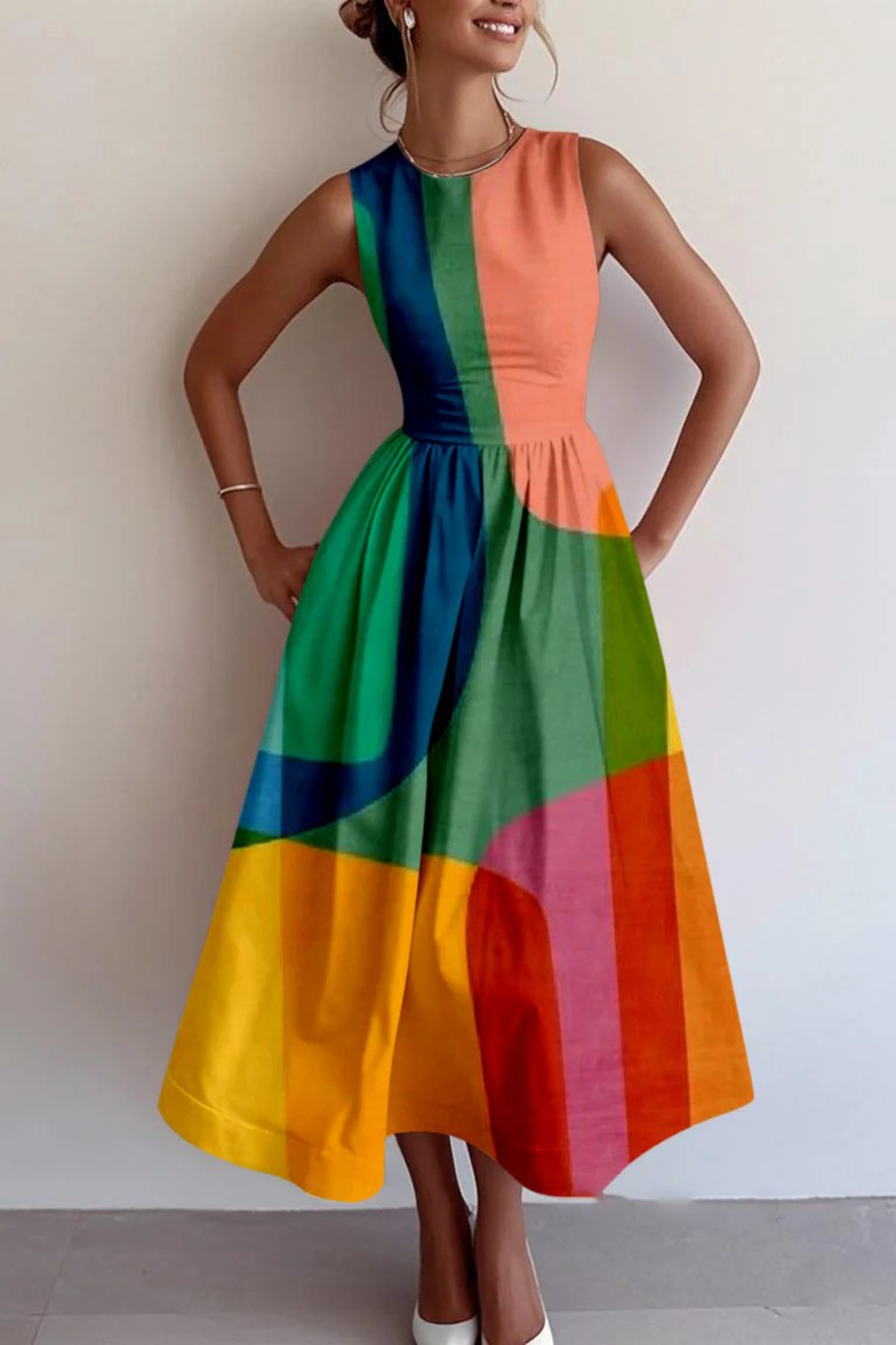 Vintage Circular Printed Dress