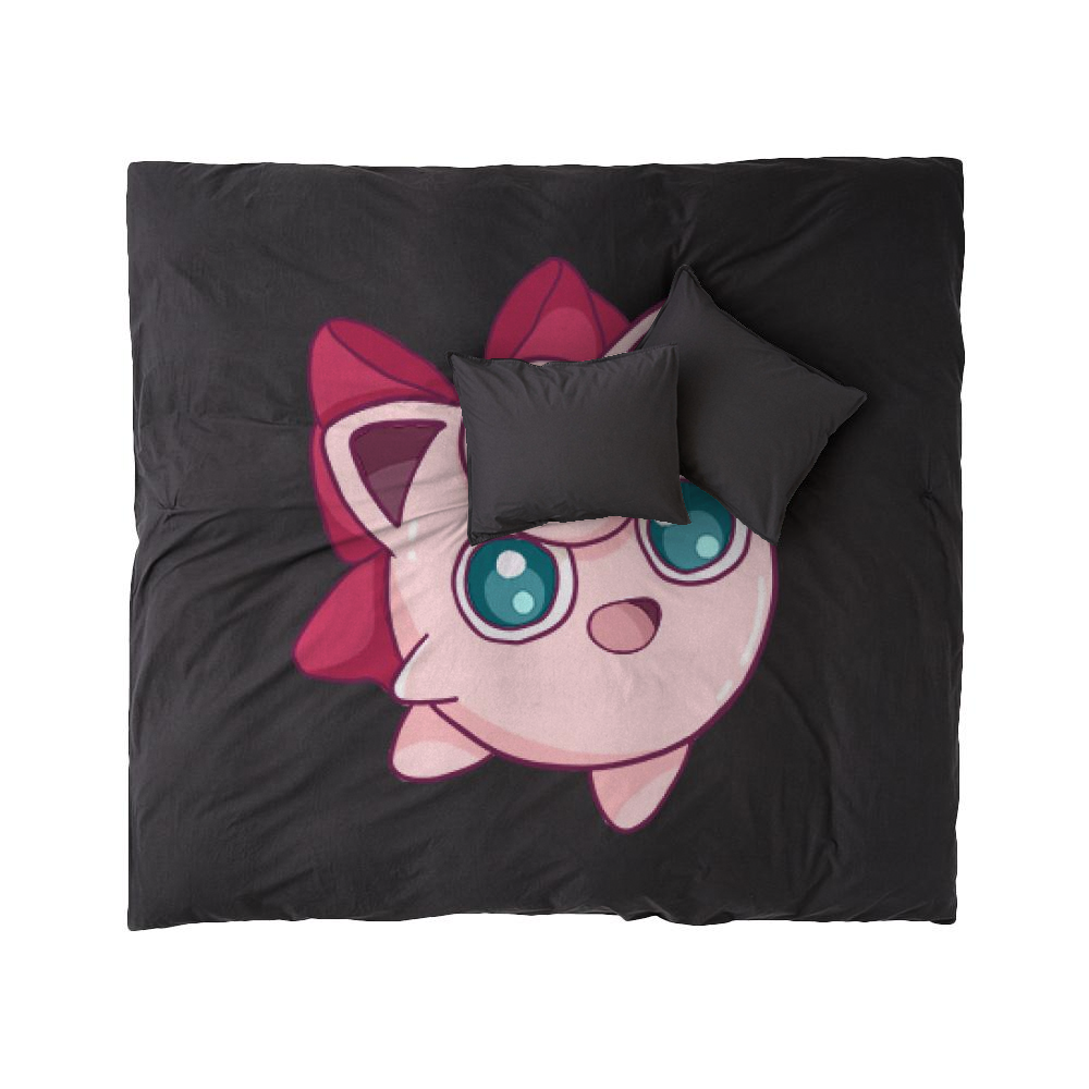 Pink Jigglypuff With A Red Bow, Pokemon Duvet Cover Set