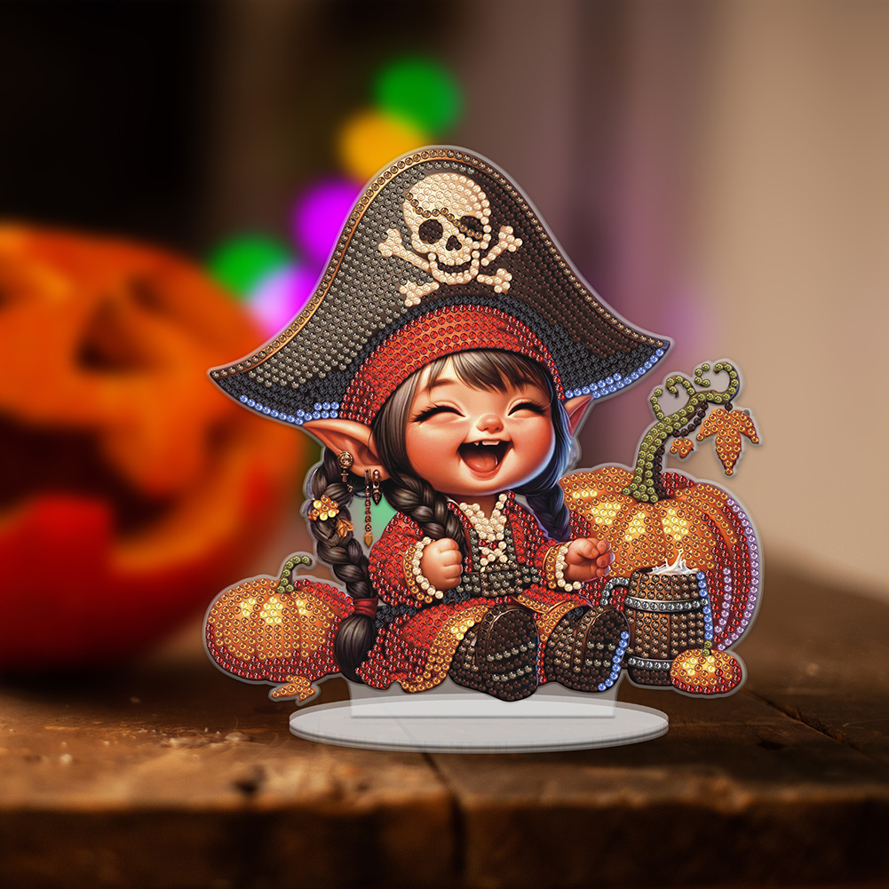Halloween Pirate-Single Side Drill-Diamond Desktop Ornament