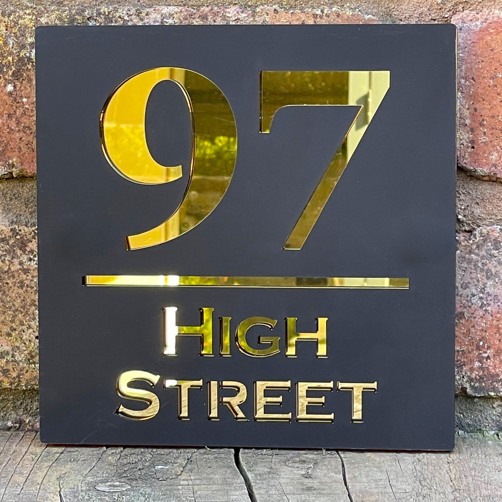 Nigikala Outdoor House Number Plate Matt Black Acrylic Modern House ...