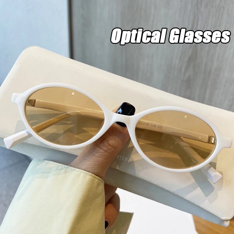 Anti Blue Light Glasses for Women Vintage Oval Frame Plain Eyewear ...