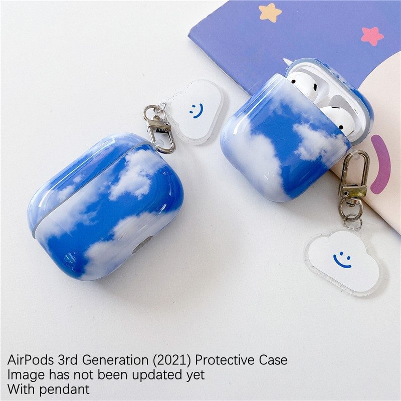 Cute White Clouds Airpods Case
