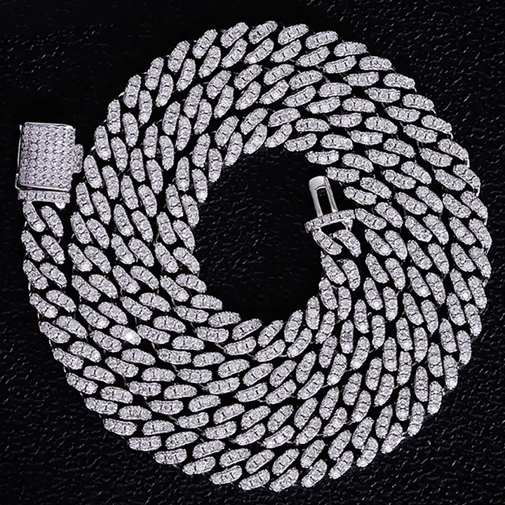 Moissanite 925 Sterling Silver 6MM Gold/Silver Cuban Chain