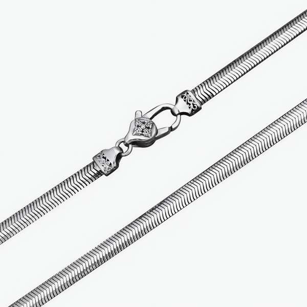 Sterling Silver Italian Square Snake Chain Vajrapani Necklace