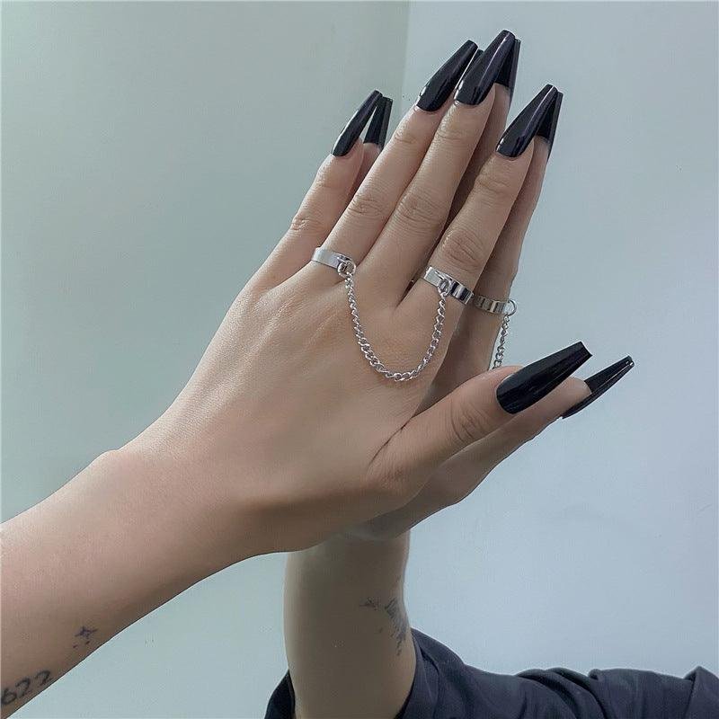 Double Chained Cross Ring - GothBB 2022 free shipping available