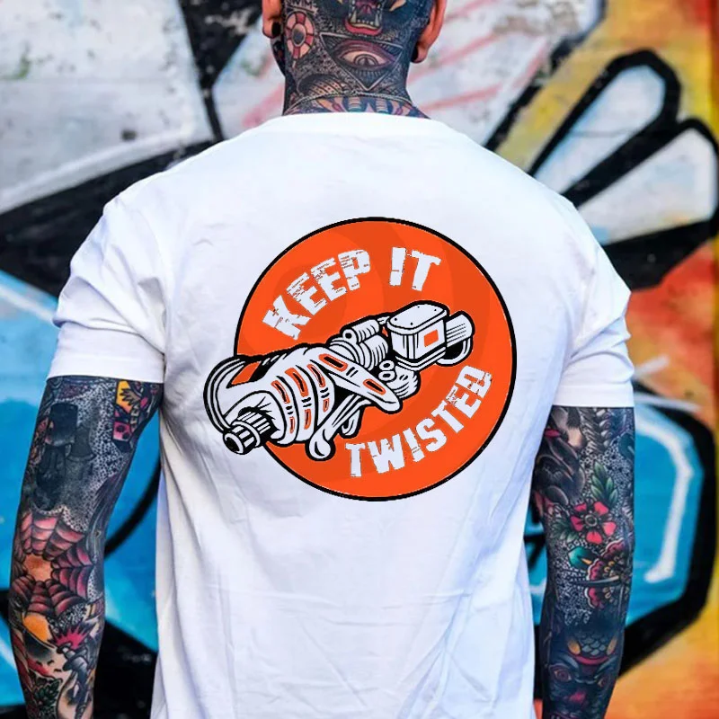 KEEP IT TWISTED Motor Head Graphic Casual Print T-shirt