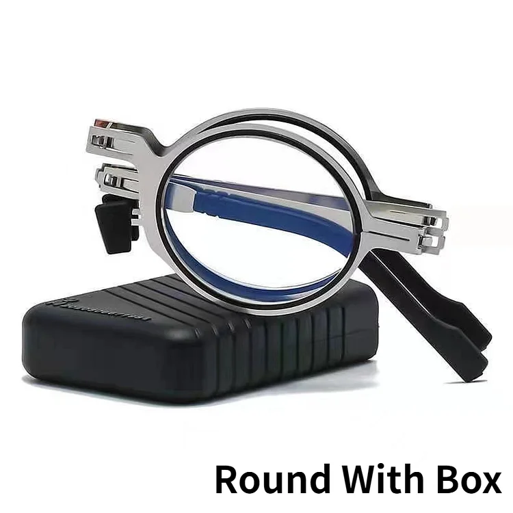 Clear Lens Foldable Reading Glasses Round Square Round Frame Presbyopia ...