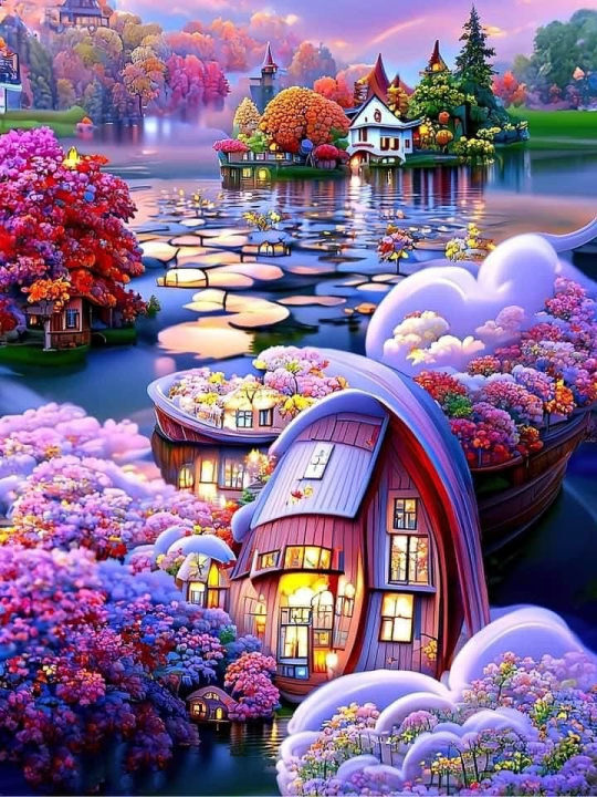 Dreamspace House (canvas) full round or square drill diamond painting