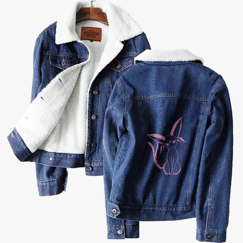 Quocoa Pokemon Classic Lined Denim Jacket - Eevee Psychic Espeon