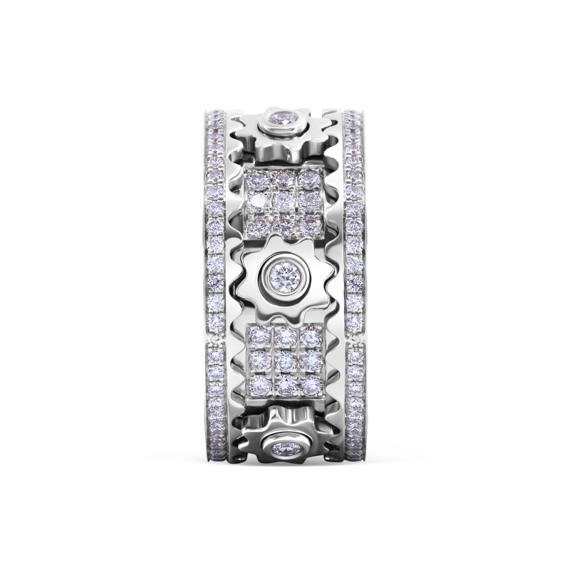 Handmade Diamond Ornate Geometric 3D Band Ring