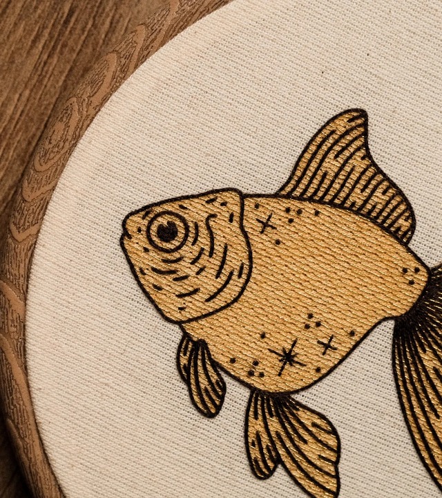 Fish in Thread Goldfish Embroidery Kit