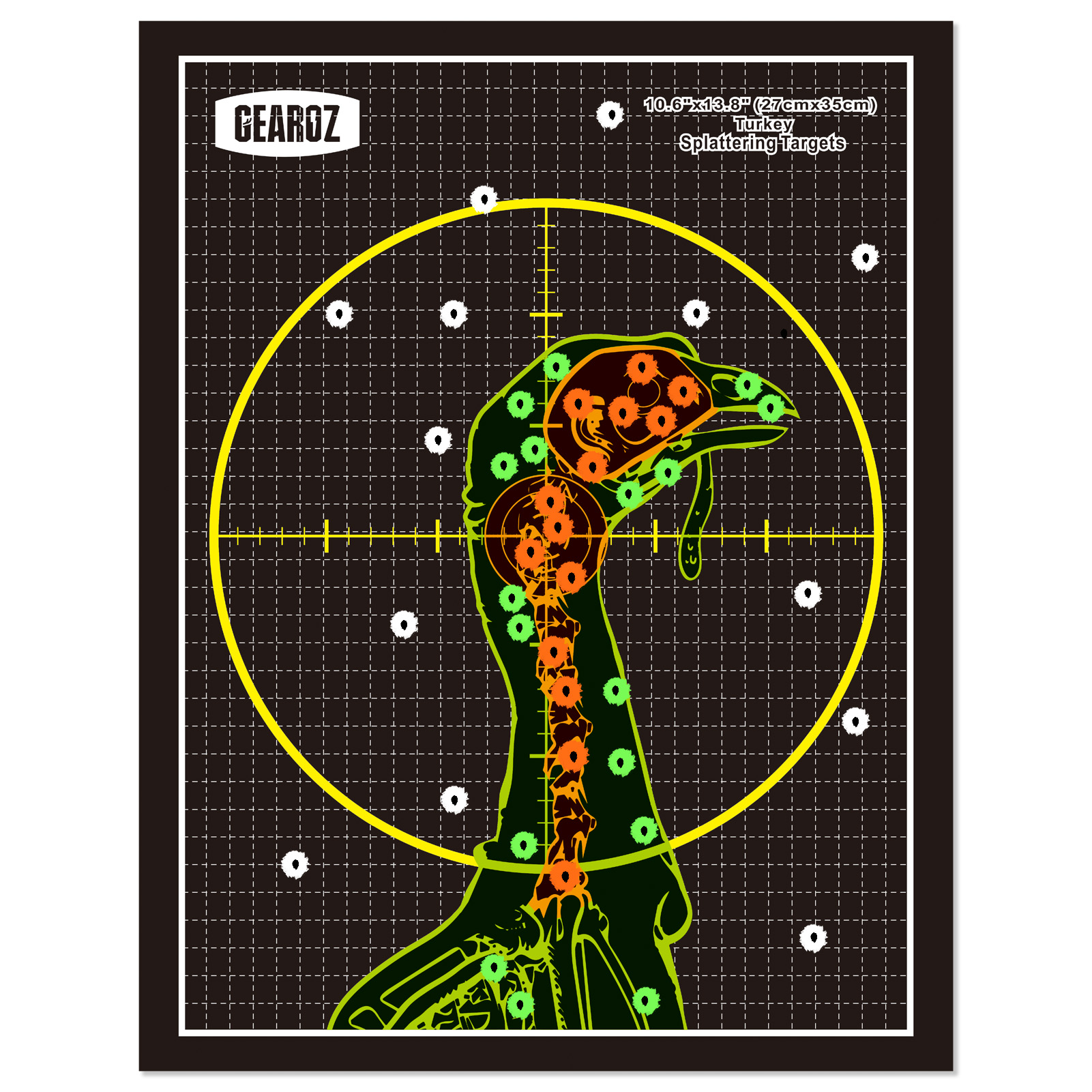 GearOZ Splatter Turkey Targets, 15PCS 10.6" x13.8" Adhesive Shooting ...